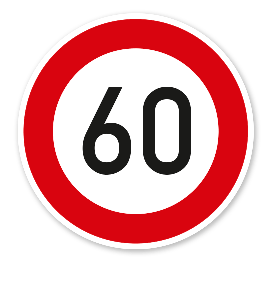 Zul ssige H chstgeschwindigkeit 60 Km h Verkehrsschild VZ 274 56
